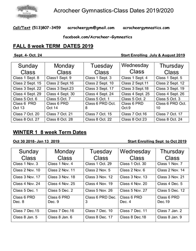 Class Term Dates